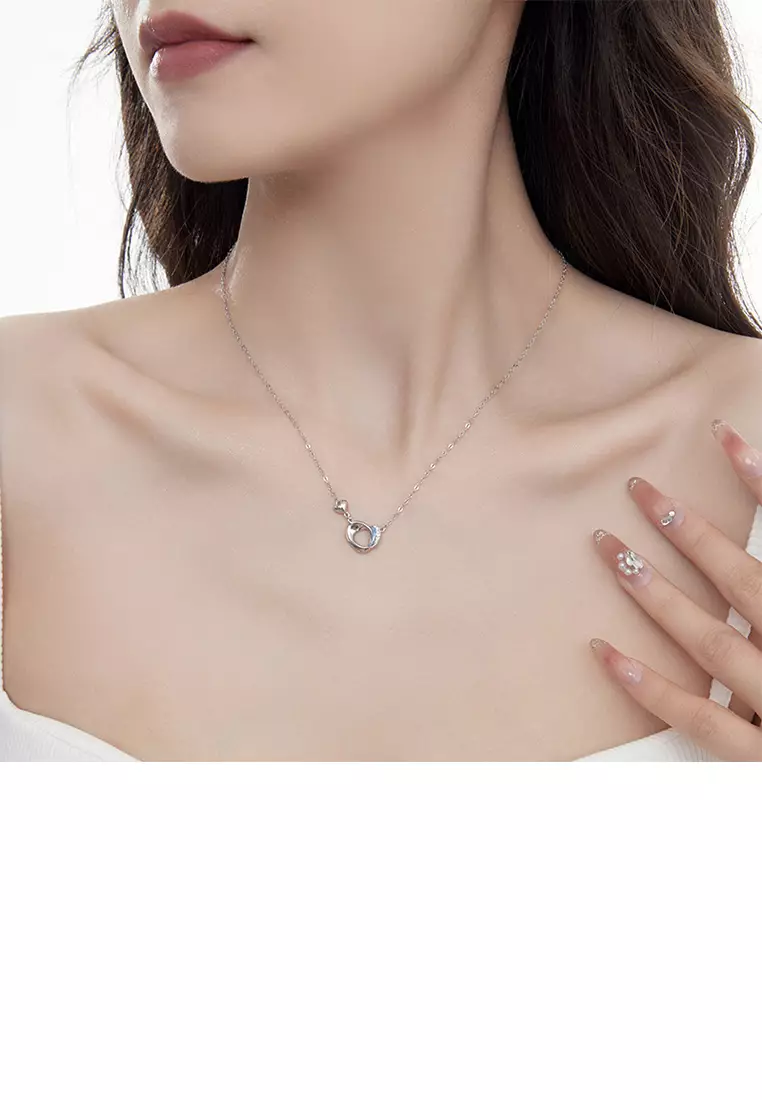 Buy Glamorousky 925 Sterling Silver Fashion Simple Hollow Heart Pendant with Cubic Zirconia and ...