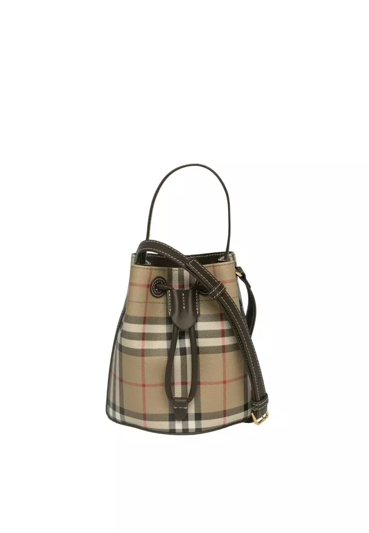 Buy Burberry Mini Check Bucket Bag Bucket bag/Crossbody bag 2025 Online ...