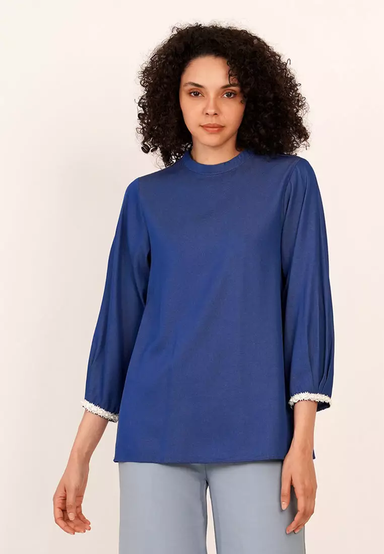 Buy NE Double S NE Double S Round Neckline with Concealed Zip Fastening ...