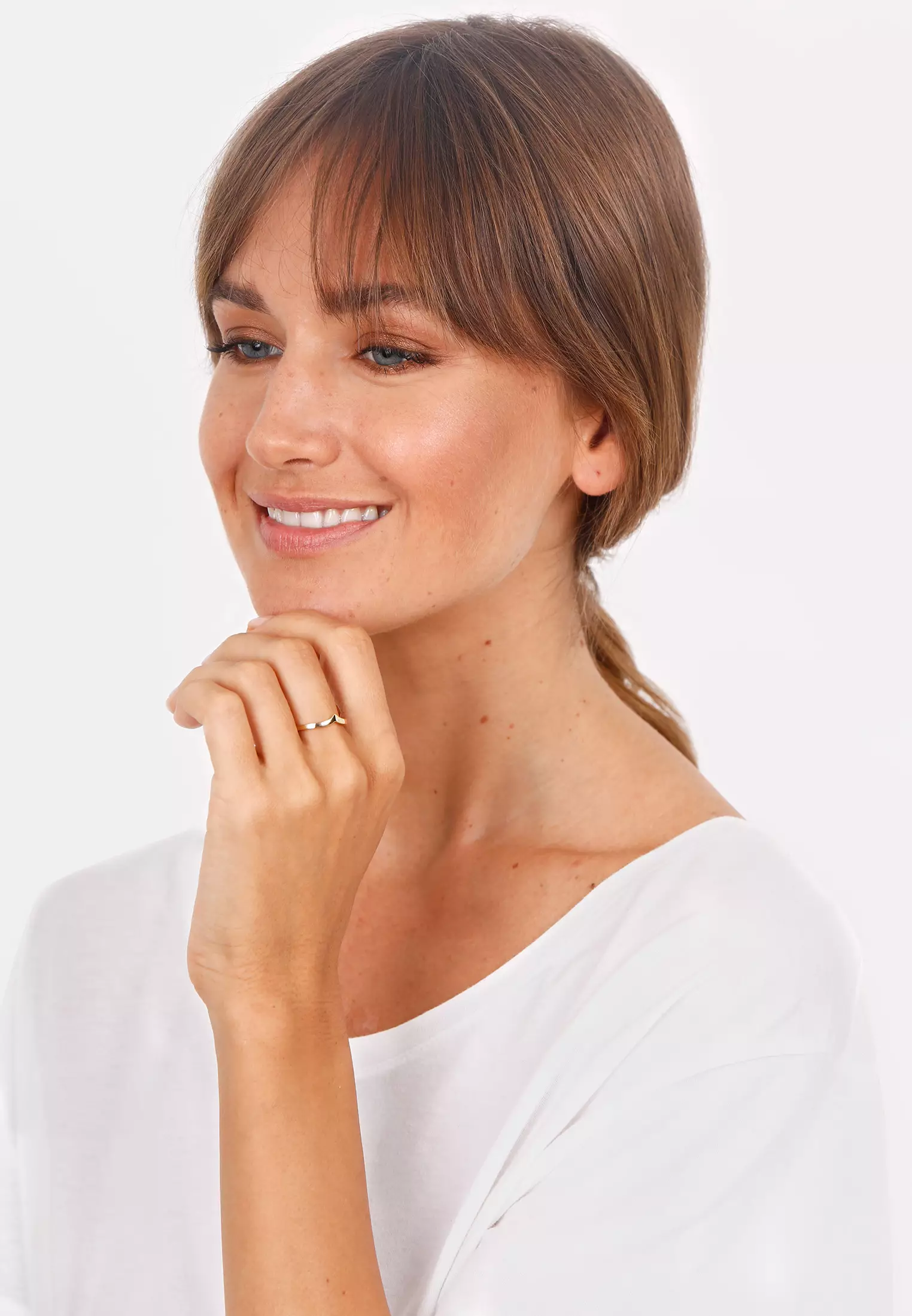 Buy ELLI GERMANY Ring V Shape Stacking Trend Gold Plated Online ...