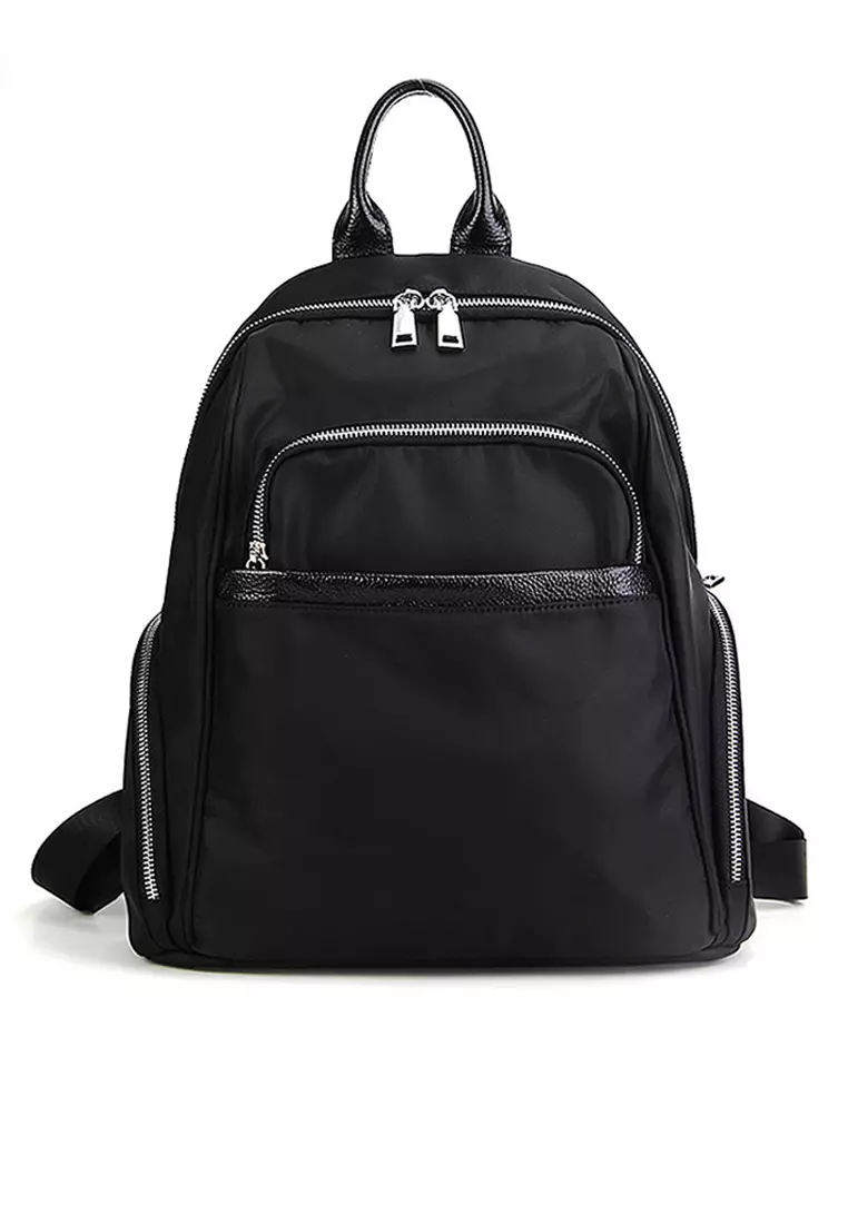 Buy ZITIQUE Lightweight leather nylon Oxford backpack. Online | ZALORA ...