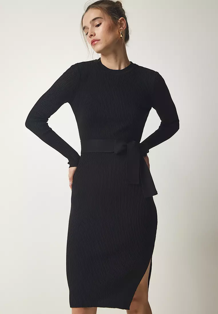 Buy Happiness Istanbul Belted Knit Dress Online | ZALORA Malaysia