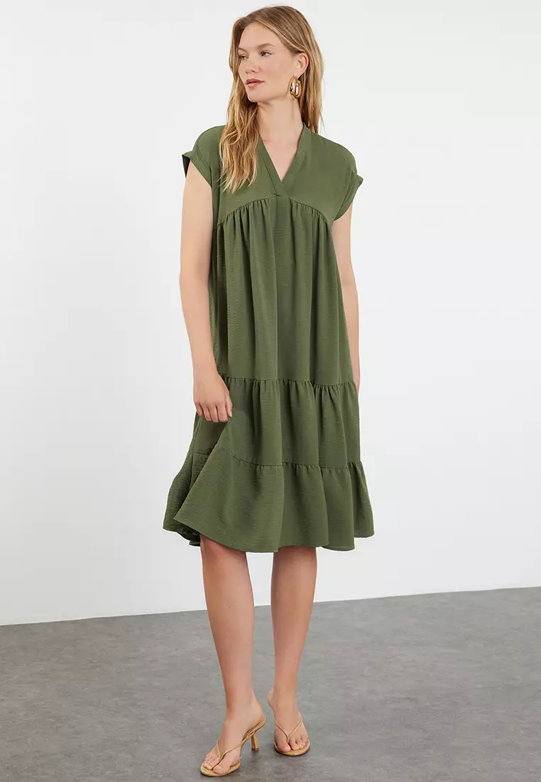 Buy Trendyol V-Neck Flounce Dress 2025 Online | ZALORA Philippines
