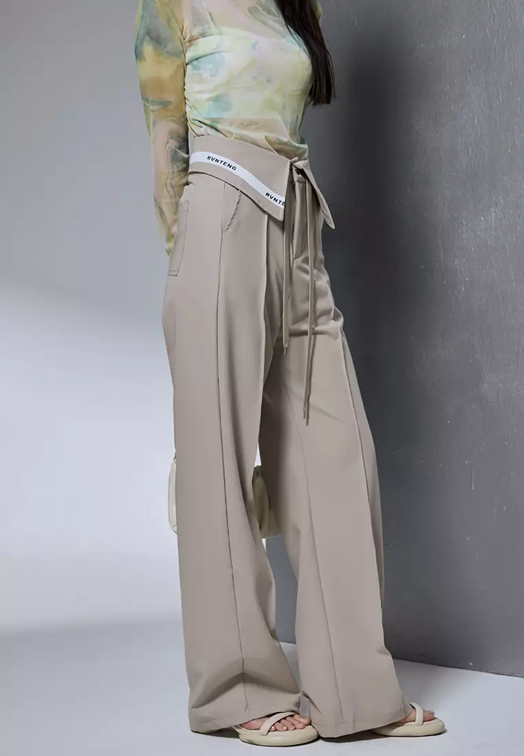 Jual X.O.X.O. Drawstring Suit Pants With Folded Flap Waist Details ...