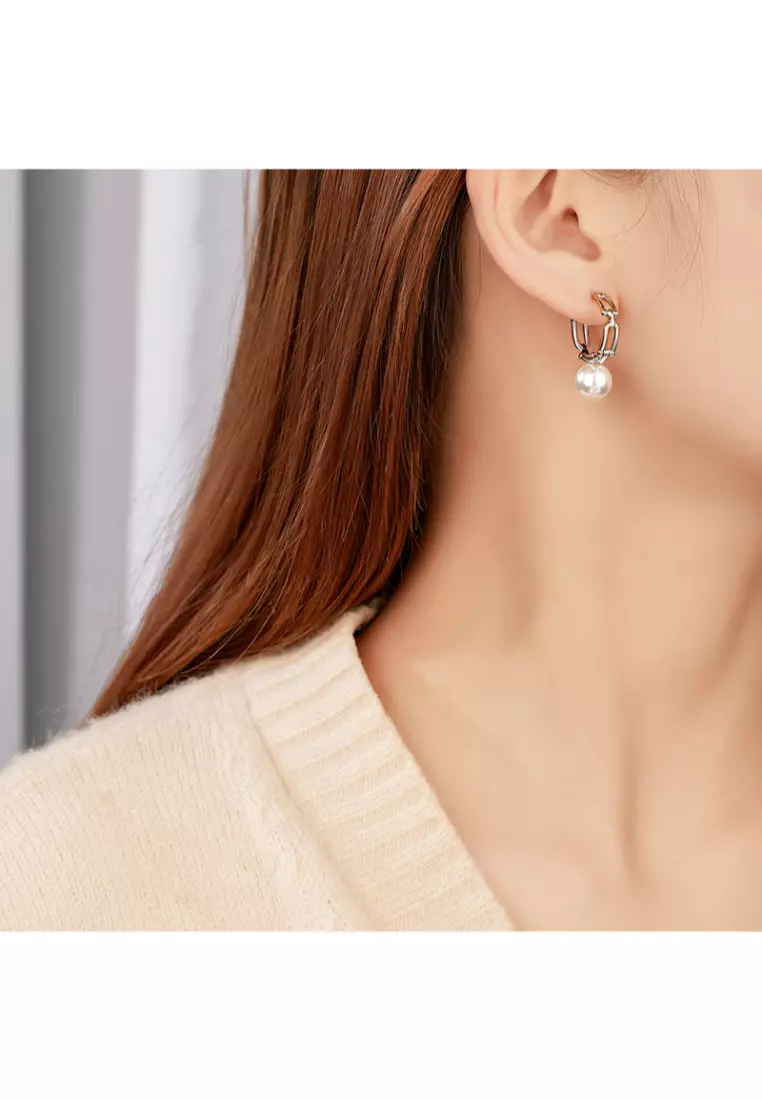 Buy Lara Horseshoe Chain 925 Silver Earrings 2025 Online | ZALORA