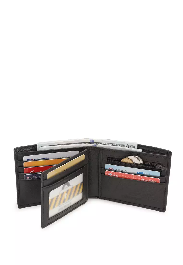 Buy Volkswagen Men's RFID Genuine Leather Bi Fold Center Flap Short ...