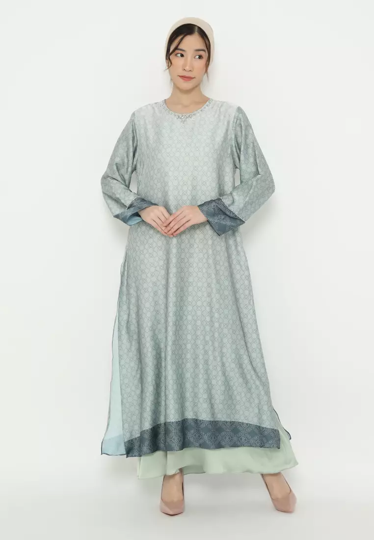 Jual Brilliant Girl Gamis Monogram With Detail Payet In Green By ...