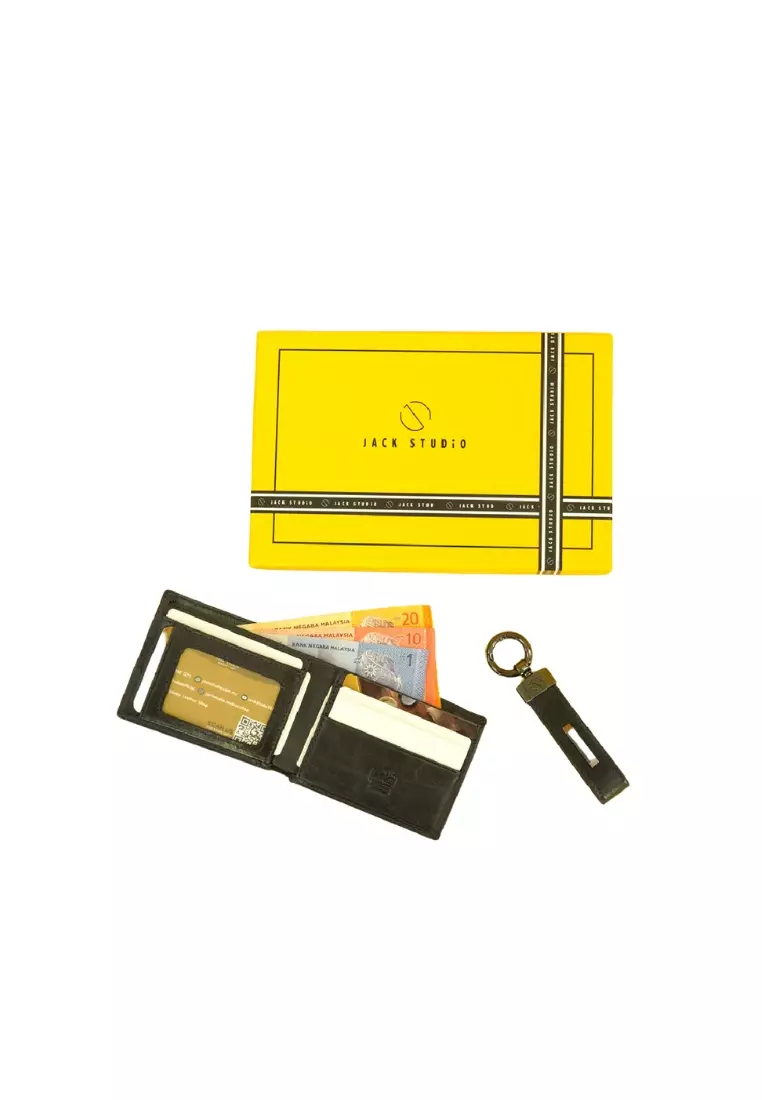 Jual Jack Studio Jack Studio Men's Cow Leather ID Wallet Gift Set JWD ...