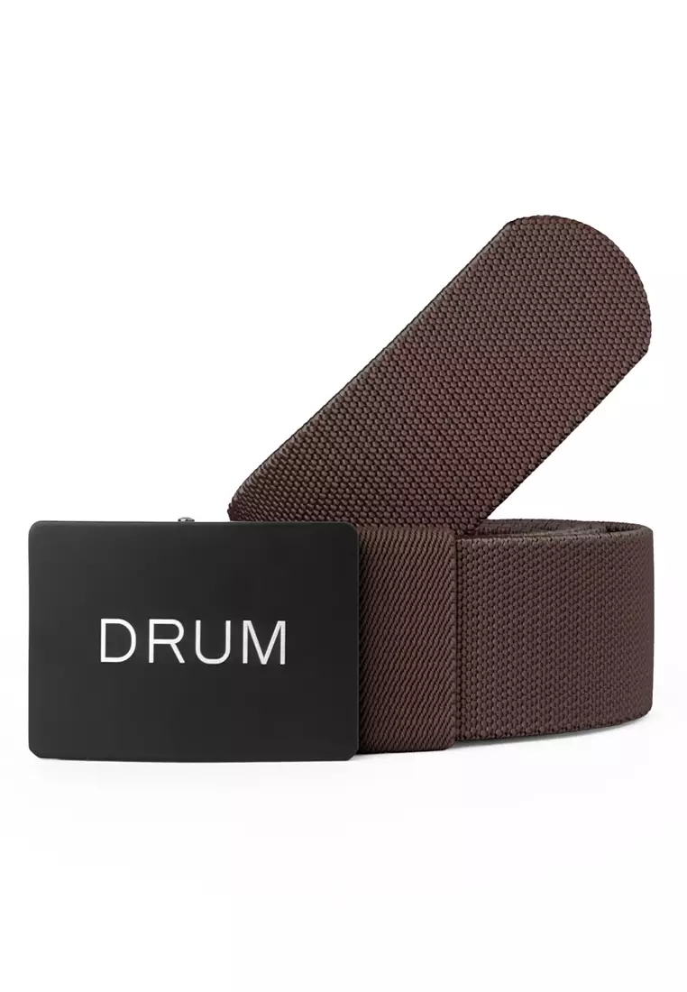 Buy DRUM DRUM SELECT Plate buckle Woven belt- Brown Online | ZALORA ...
