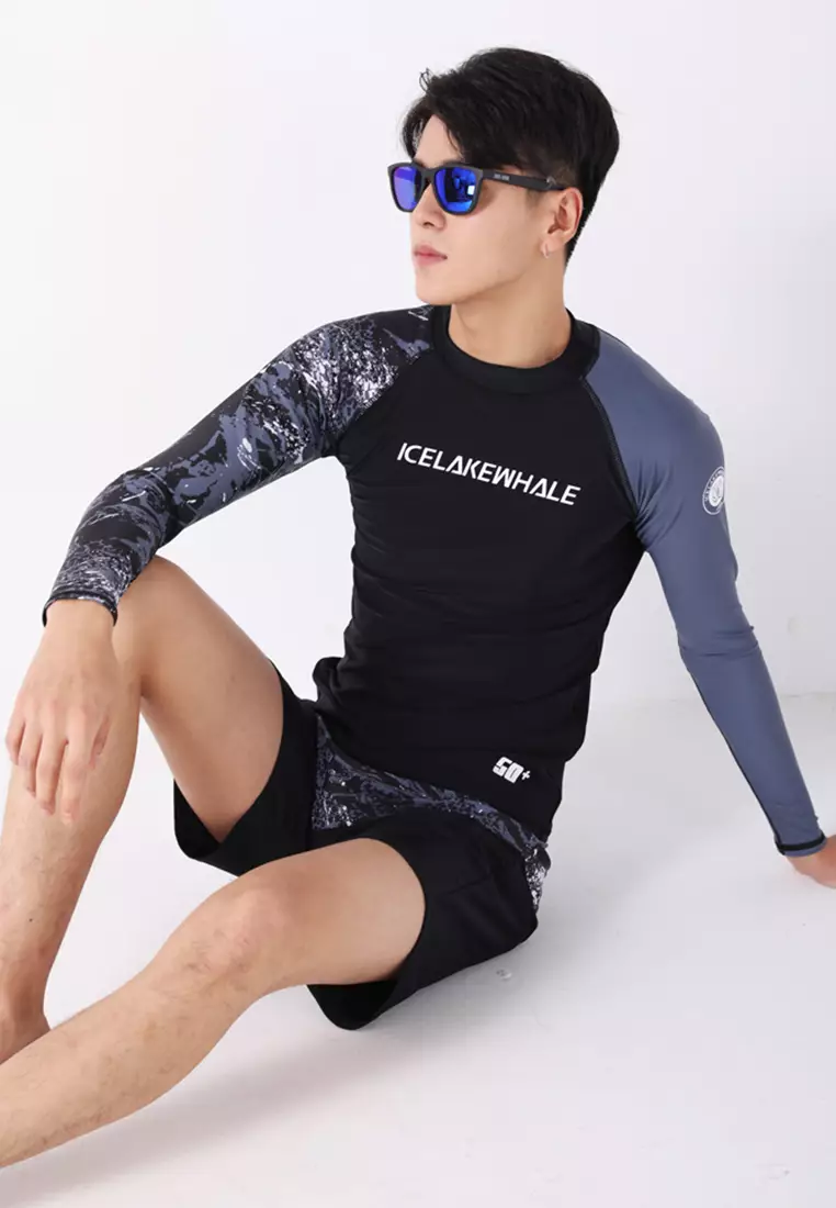 Buy LYCKA LLL3005 Korean Style Men Rash Guard Black 2025 Online | ZALORA