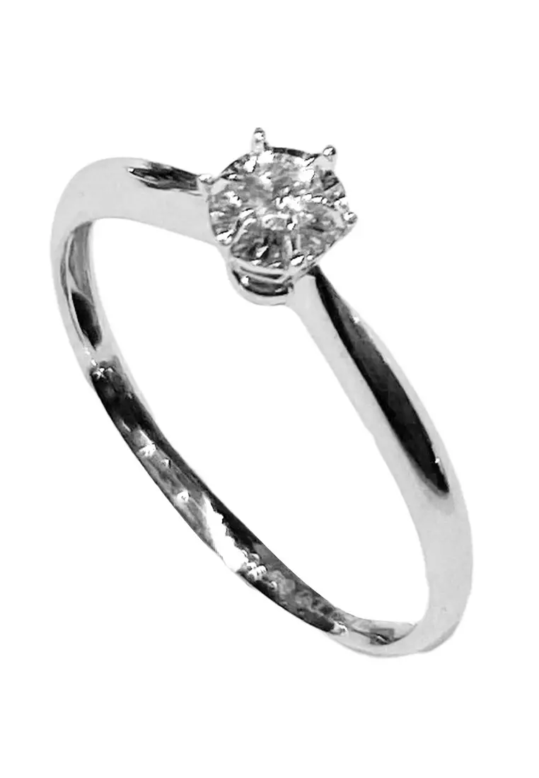 Buy LITZ LITZ 18K White Gold Diamond Ring DR135 Online | ZALORA Malaysia