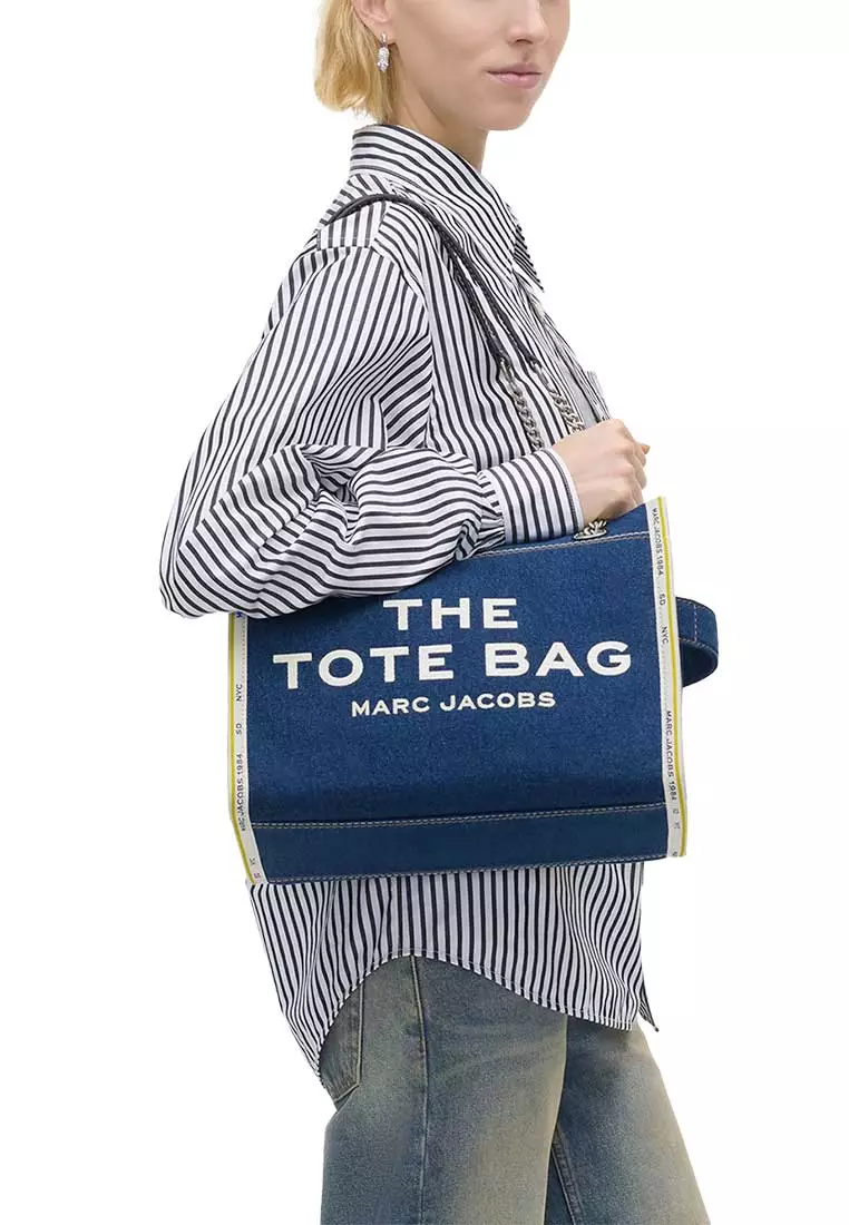 Buy Marc Jacobs The Denim Chain Medium Tote Bag Dark Wash 2F4HTT018H05 ...