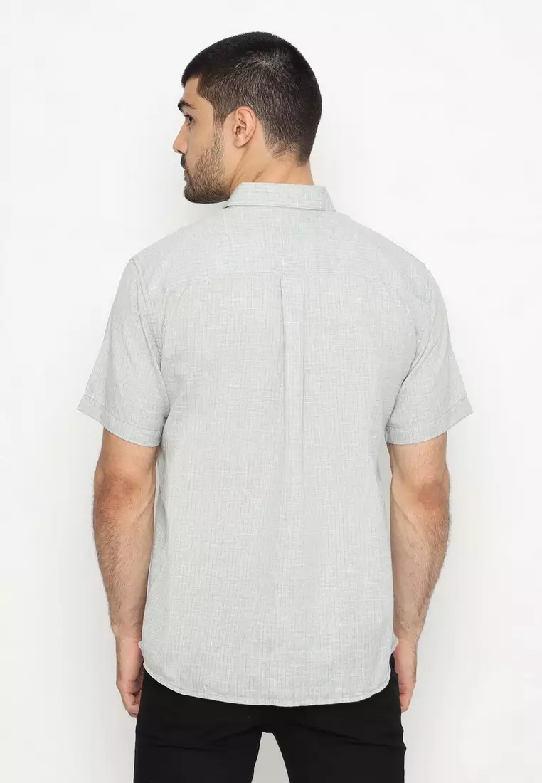 Jual Police Denim POLICE Kemeja Polos Cotton Grey Regular Fit Pria ...