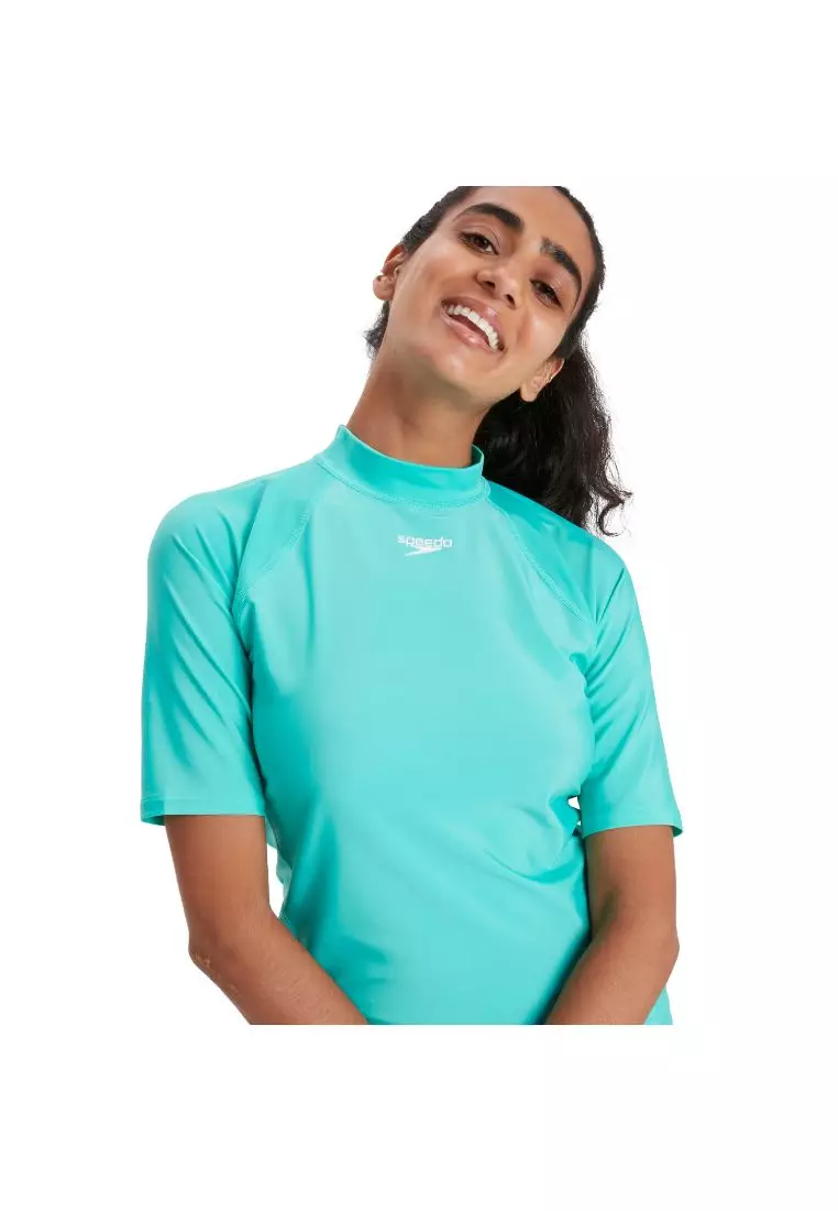 Speedo ECO ENDURABRITE LADIES' ESSENTIAL SHORT SLEEVE RASH TOP 2024 ...