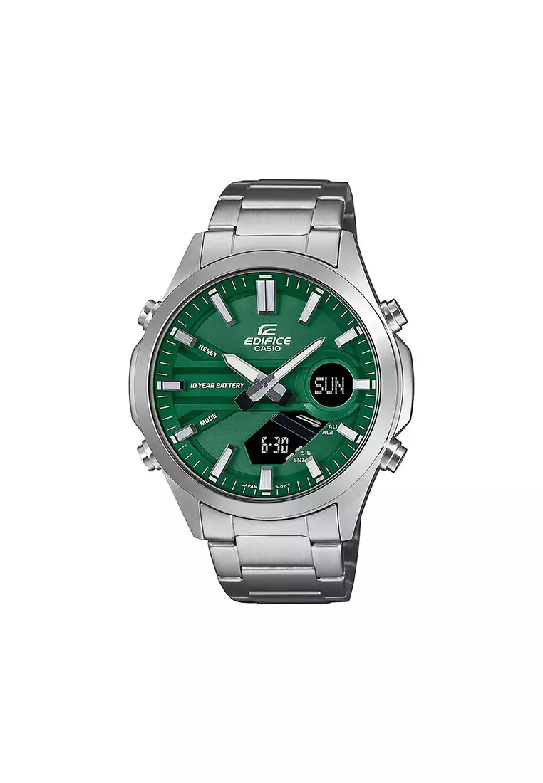 Buy Edifice EFV-C120D-3A Men Analog-Digital Watch Silver Stainless Steel Strap (PP-01) Online ...