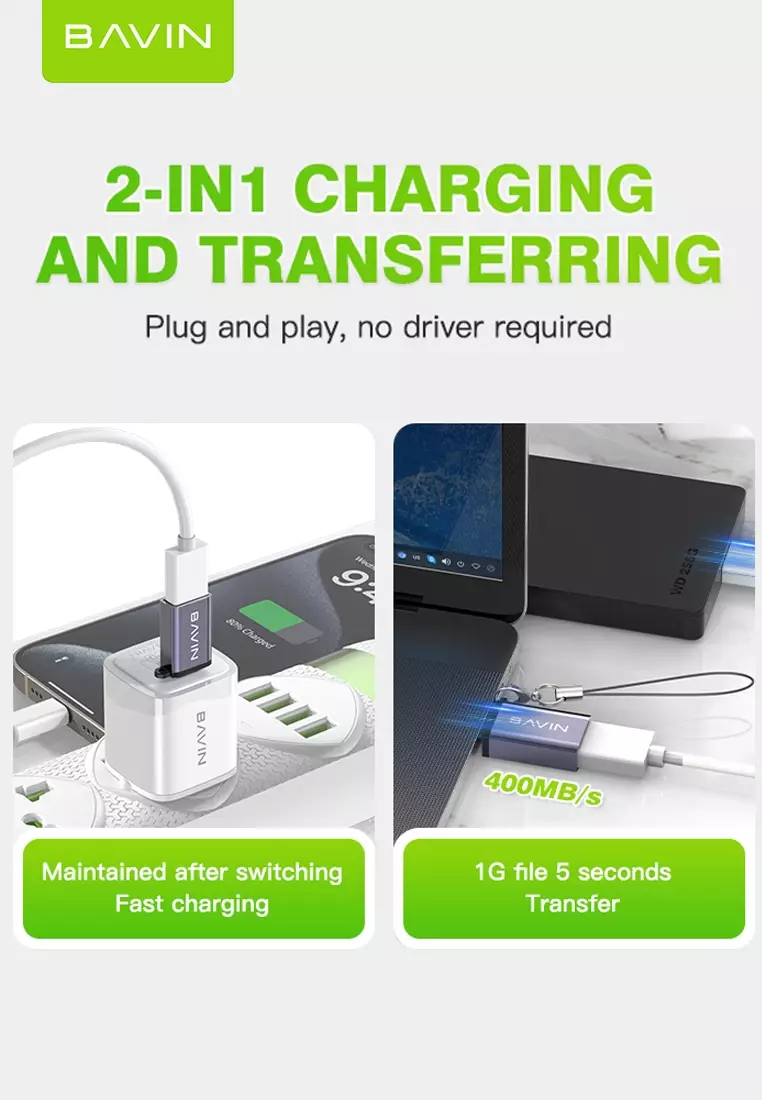 Buy BAVIN OTG Adaptor USB 3.0 Fast Data Transmission for For iPh 15 and ...