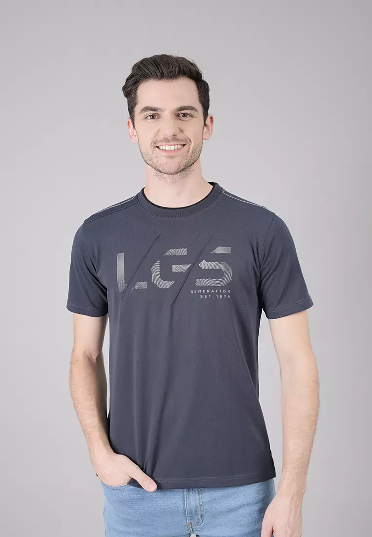 Jual LGS LGS - Kaos Casual Pria - Lengan Pendek - Polos - Biru Original ...