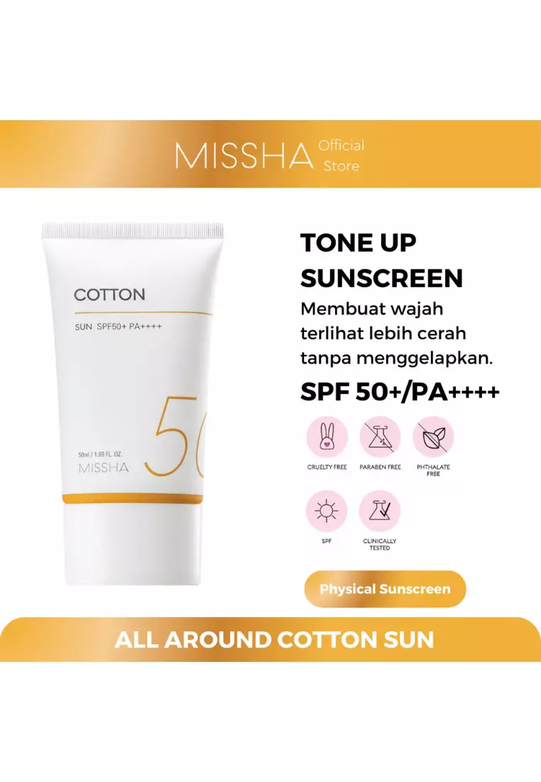 Jual Missha MISSHA All Around Safe Block Cotton Sun SPF50+ PA++++ (50ml ...
