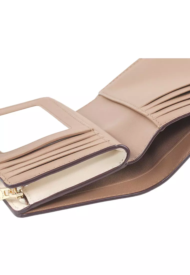 Buy COACH Medium Corner Zip Wallet In Signature Canvas - Sand White ...