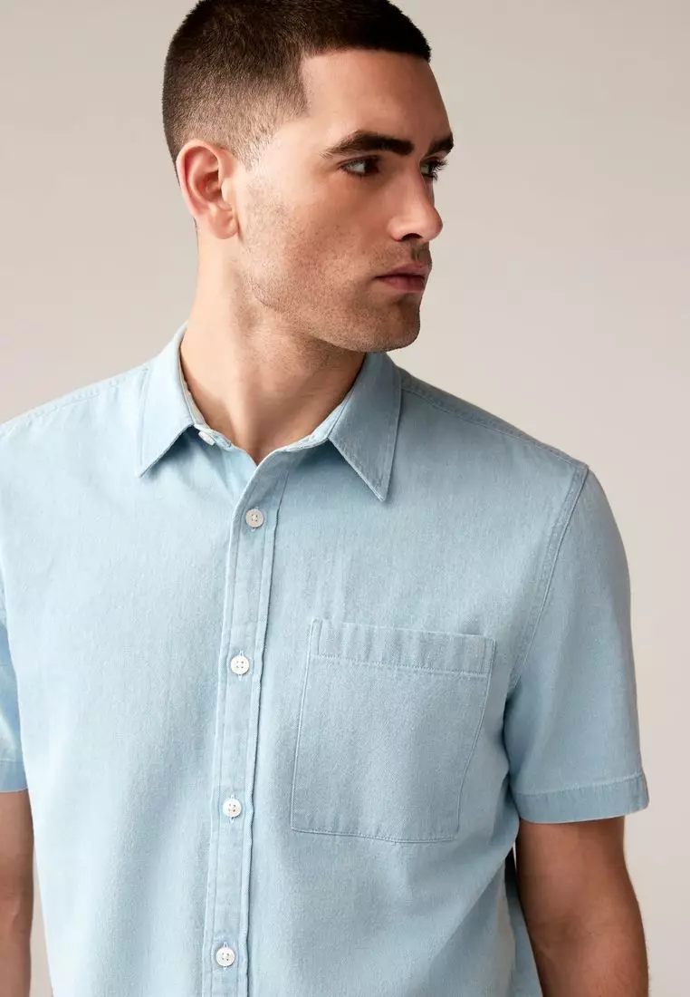Buy NEXT Denim Short Sleeve Shirt 2025 Online | ZALORA