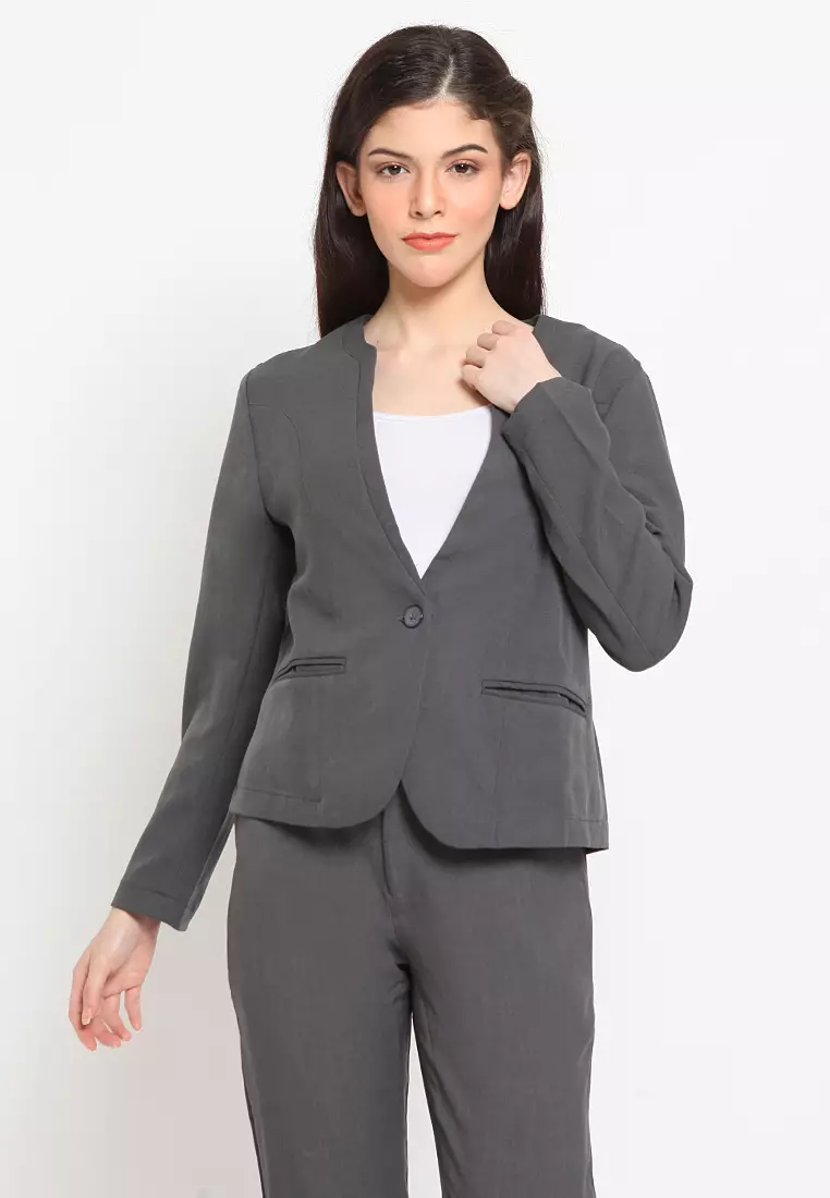 Jual Urban Exchange Urban Exchange Mariana Grey Blazer Original 2025 ...