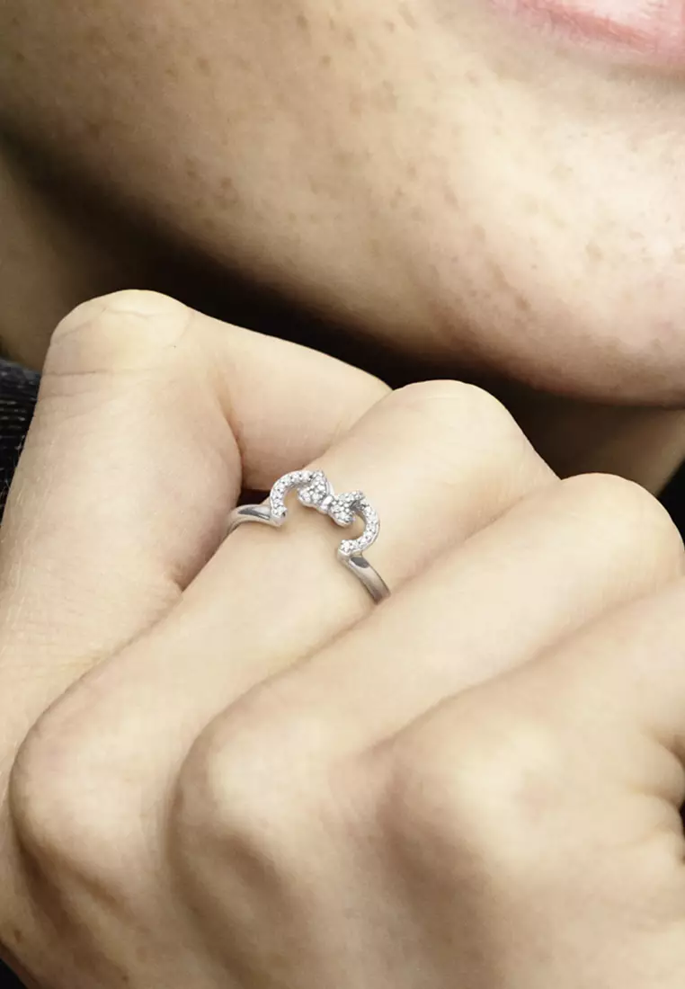 Buy PANDORA Pandora x Disney Minnie Mouse Ears Silhouette Puzzle Ring ...