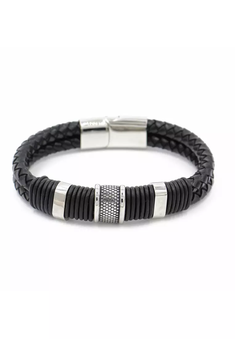 Jual San Marco Accessories Pria Stainless Textured Design Center ...