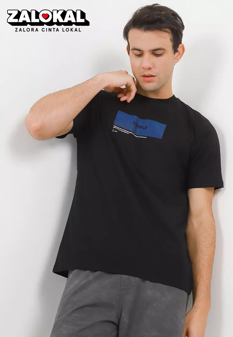 Jual Tripl3 Jeans Tshirt Regular Fit Original 2025 | ZALORA Indonesia