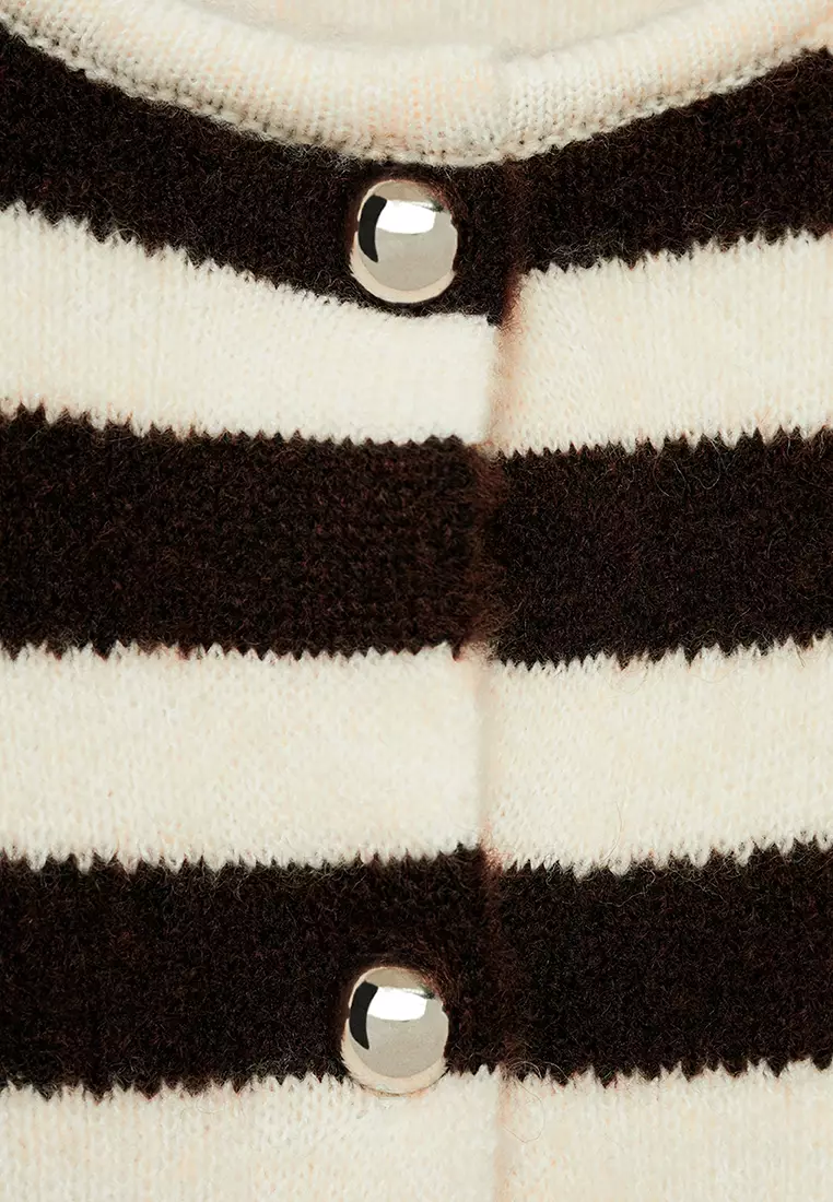 Buy Mango Striped Cardigan With Buttons 2025 Online | ZALORA