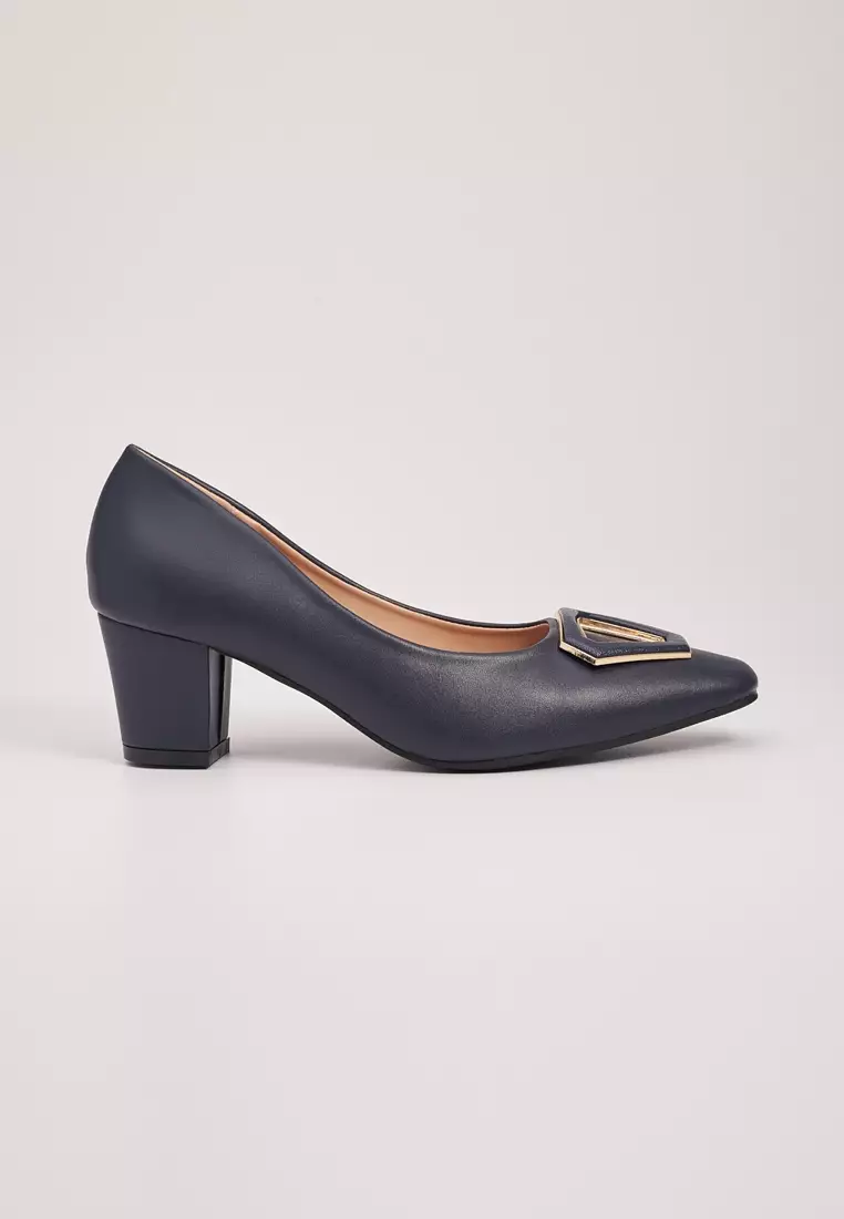 Buy RUCINI RUCINI Ladies Block-Heeled Chain Court Shoes Online | ZALORA ...