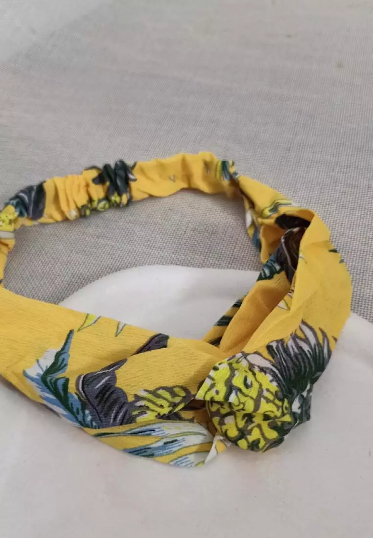 Jual LOOP AND HOOP Korean rubber headband - Yellow Floral Original 2024 ...