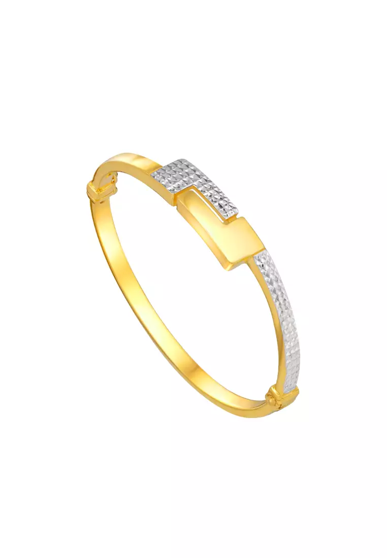 Buy TOMEI TOMEI Dual-Tone Puzzle Bangle, Yellow Gold 916 2026 Online ...