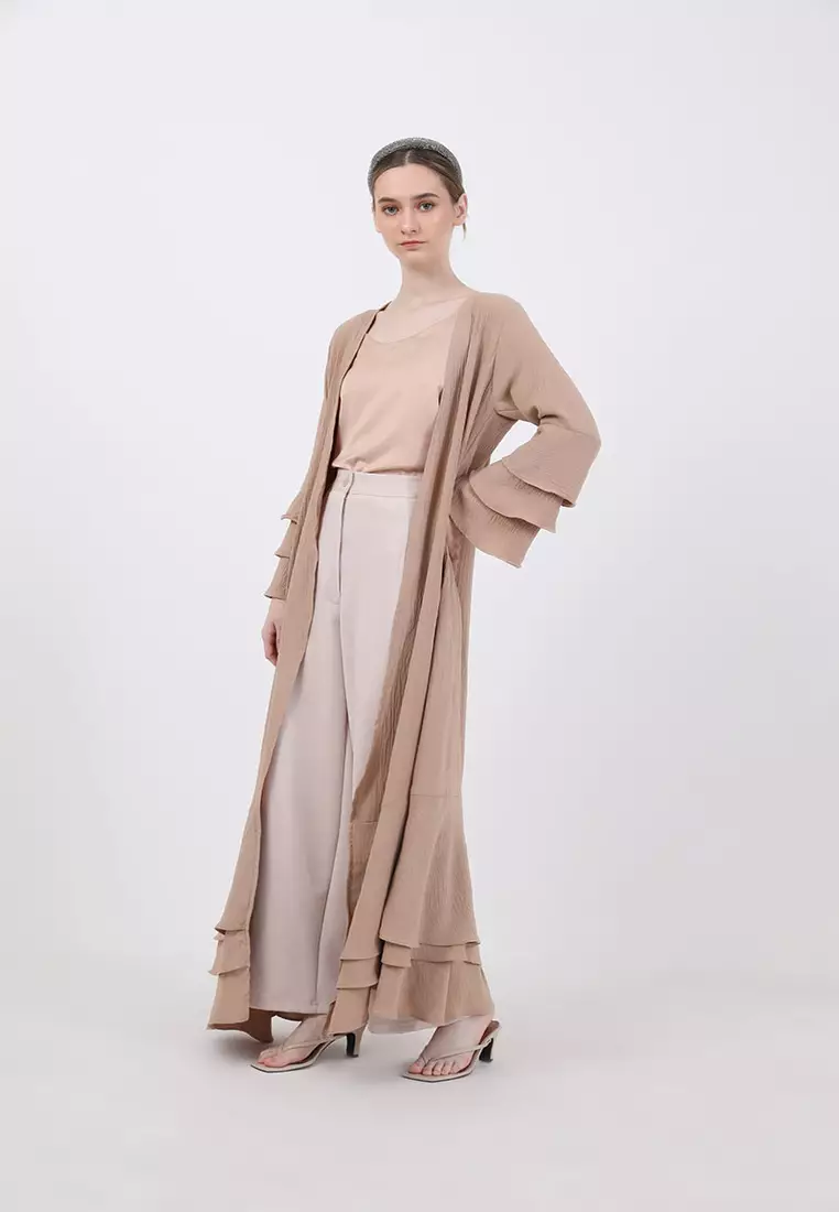 Jual Berrybenka Label Sofia Meymona Wrap Dress Light Brown Original ...