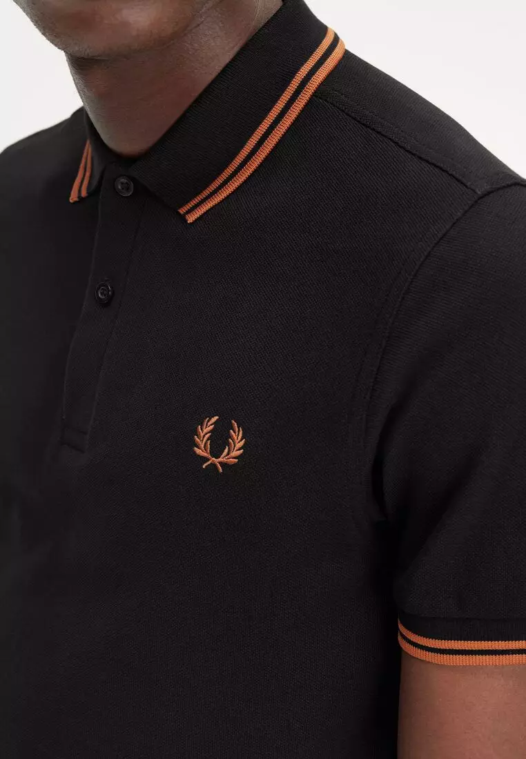 Buy Fred Perry Fred Perry M3600 Twin Tipped Fred Perry Shirt (Black / Marmalade / Marmalade ...