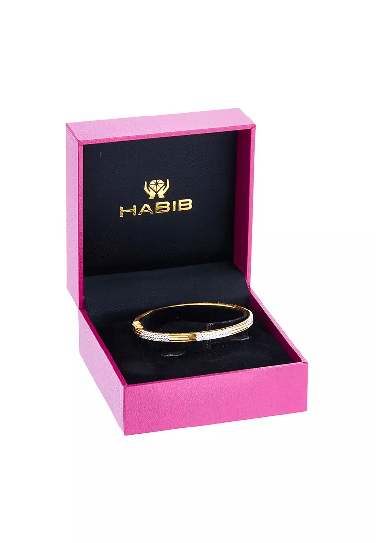 Buy HABIB HABIB 916/22K Yellow and White Gold Bangle SCBG020823 Online ...