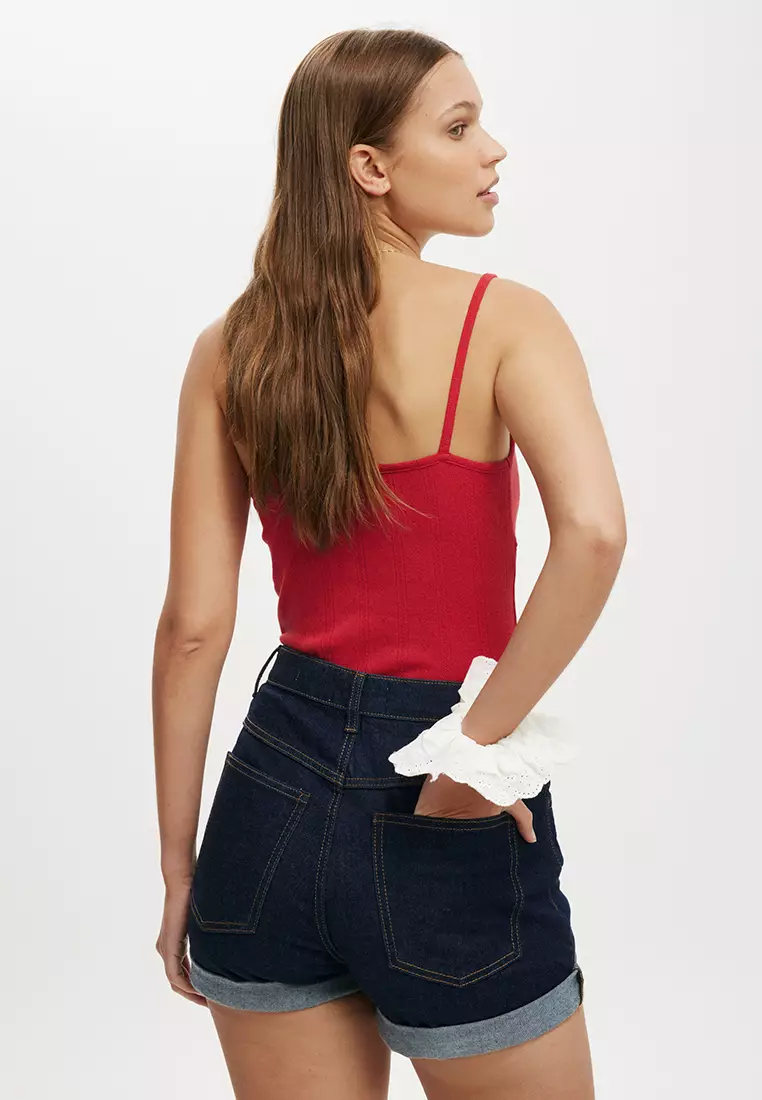 Jual Cotton On High Rise Classic Stretch Denim Shorts Original 2024 ...