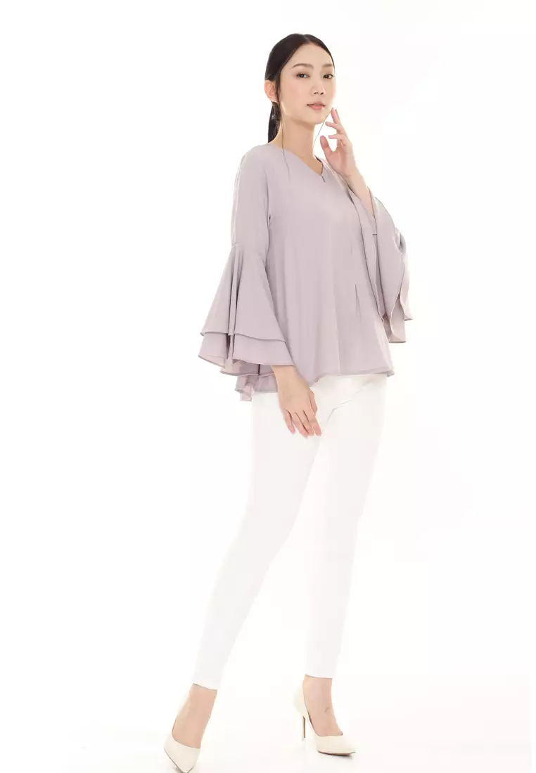 Buy Rina Nichie Basic Rena Top in Silver Grey Online | ZALORA Malaysia