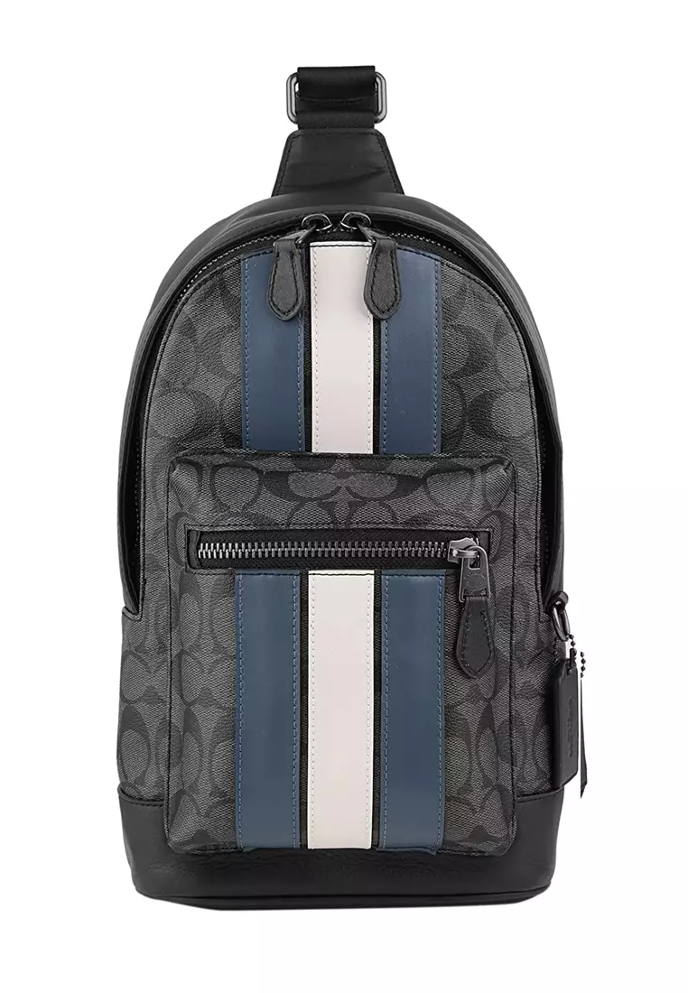 Buy Coach Mens West Pack In Signature Canvas With Varsity Stripe ...