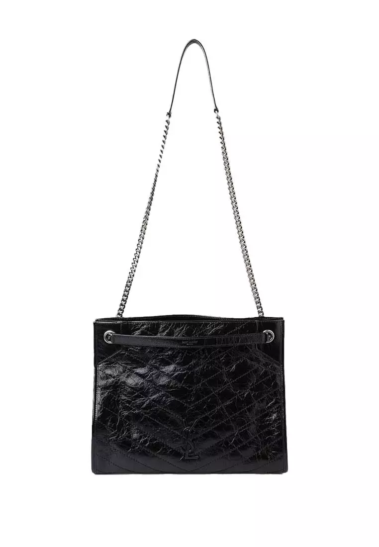Buy Saint Laurent YSL Niki Shopping Tote In Vintage Leather Black ...