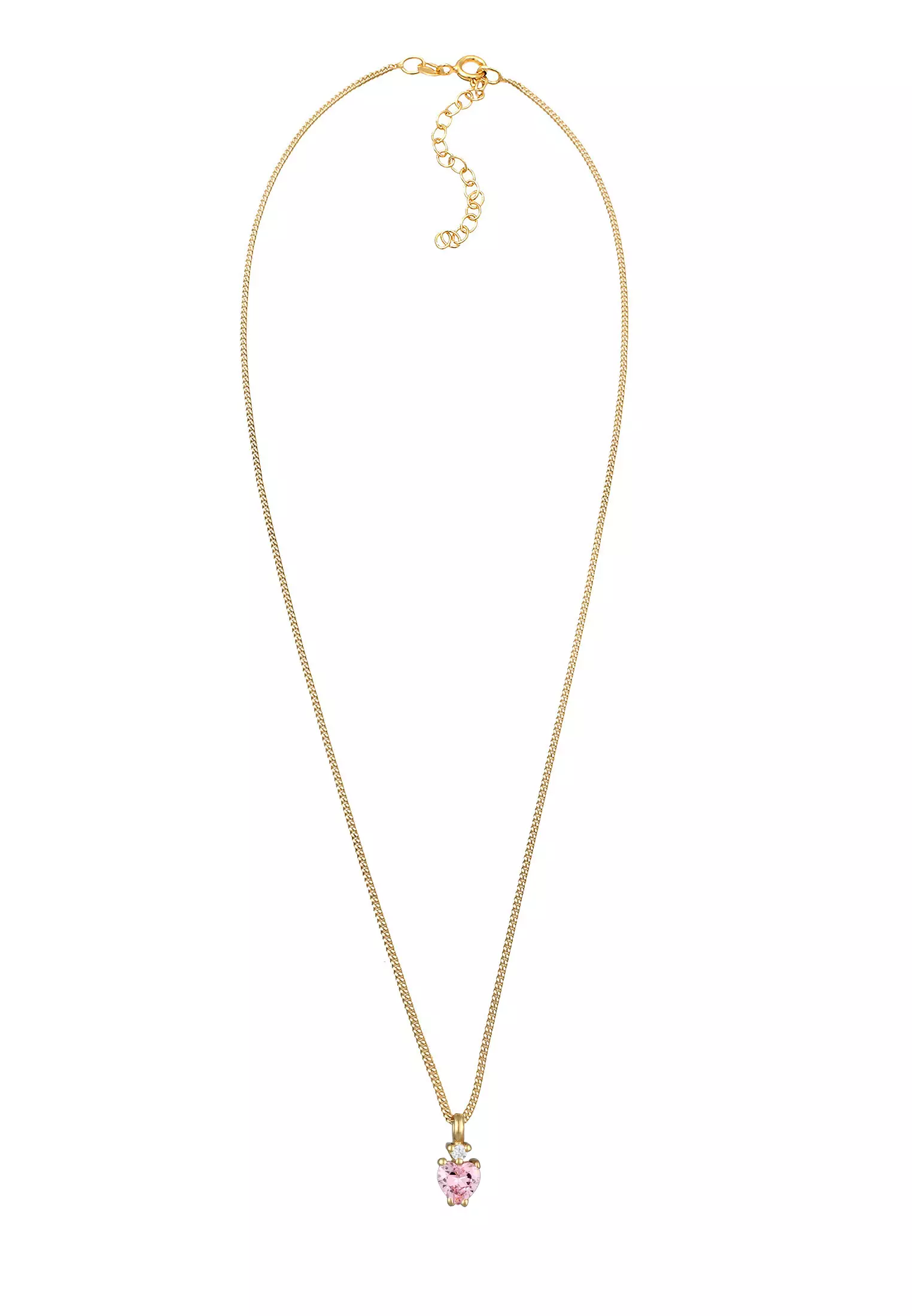 Buy ELLI GERMANY Pink Crystal Heart Necklace – Gold-Plated Silver 2026 ...