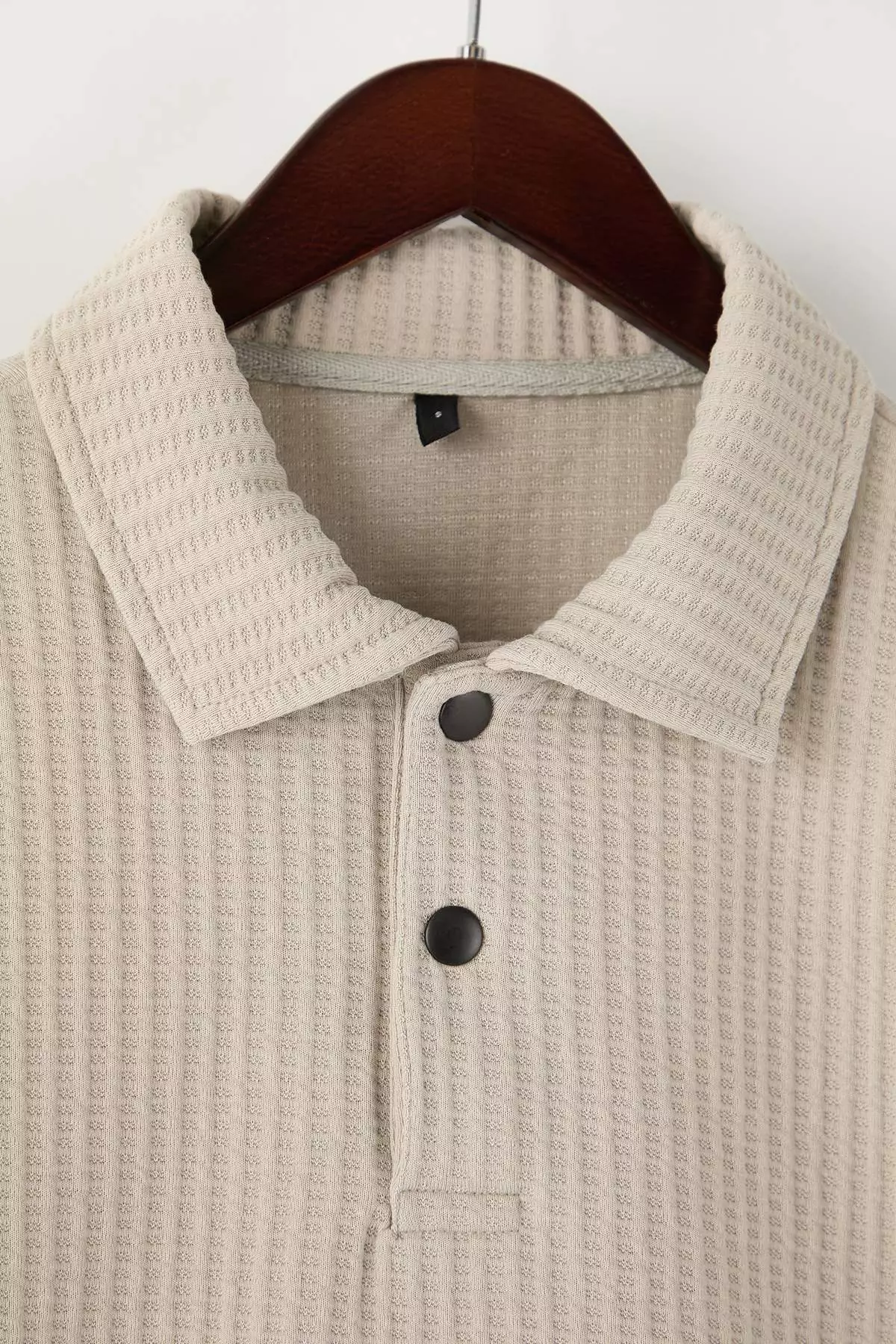 Buy Trendyol Stone Relaxed Cut Waffle Textured Polo Neck Sweatshirt ...
