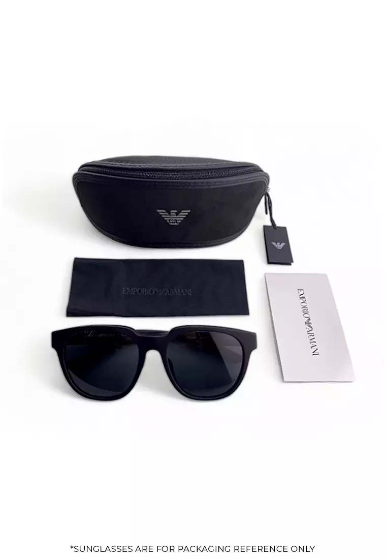 Buy Emporio Armani Men Pillow Frame Grey Sunglasses, UV Protection ...