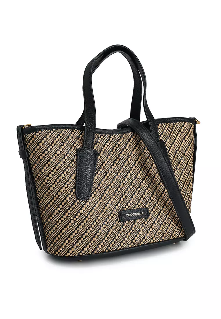 Buy Coccinelle Never Without Bag Bicolor Straw Small Tote Bag 2025 ...