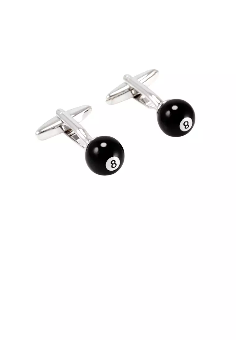 Buy Mooclife Simple Personality Black No. 8 Billiard Cufflinks 2025 ...