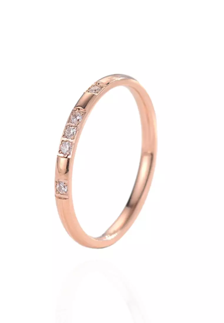 Buy CELOVIS Claudia Cubic Zirconia Band Ring in Rose Gold 2025 Online ...