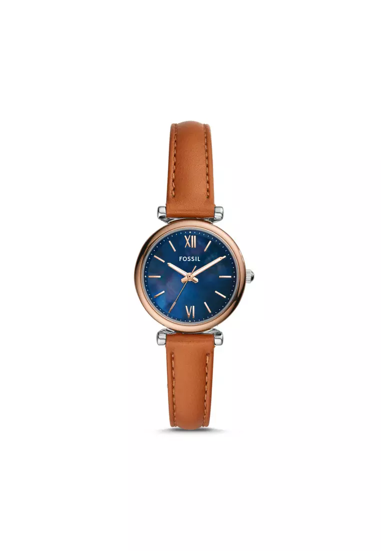 Fossil Carlie Mini Three-Hand Tan Leather Watch ES4701 2025 | Buy ...