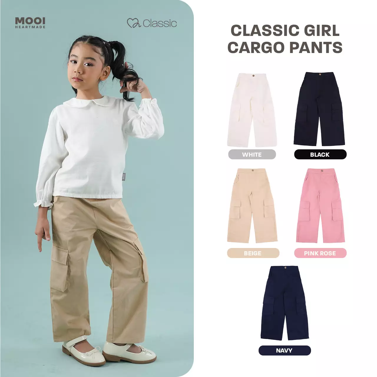 Jual Mooi Heartmade Mooi Celana Panjang Cargo Anak Perempuan Classic ...