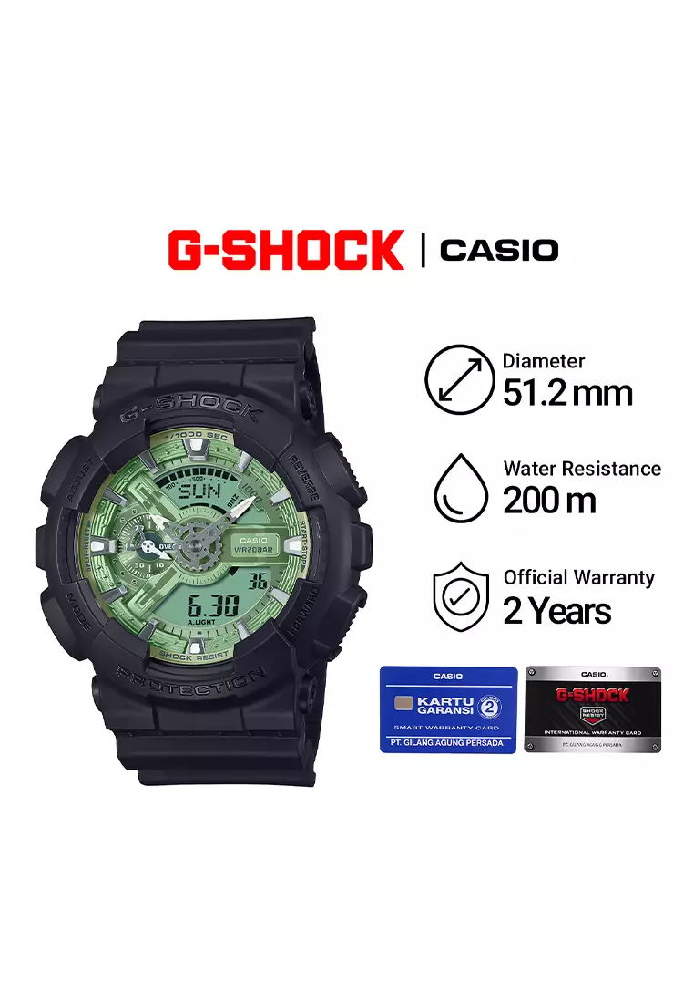Jual G-shock Jam Tangan Analog Digital Pria Casio G-Shock GA-110CD-1A3 - Green Dial - Black ...