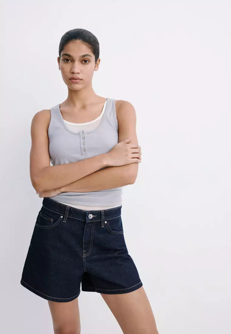Buy Mango Straight-Fit Denim Shorts 2026 Online | ZALORA