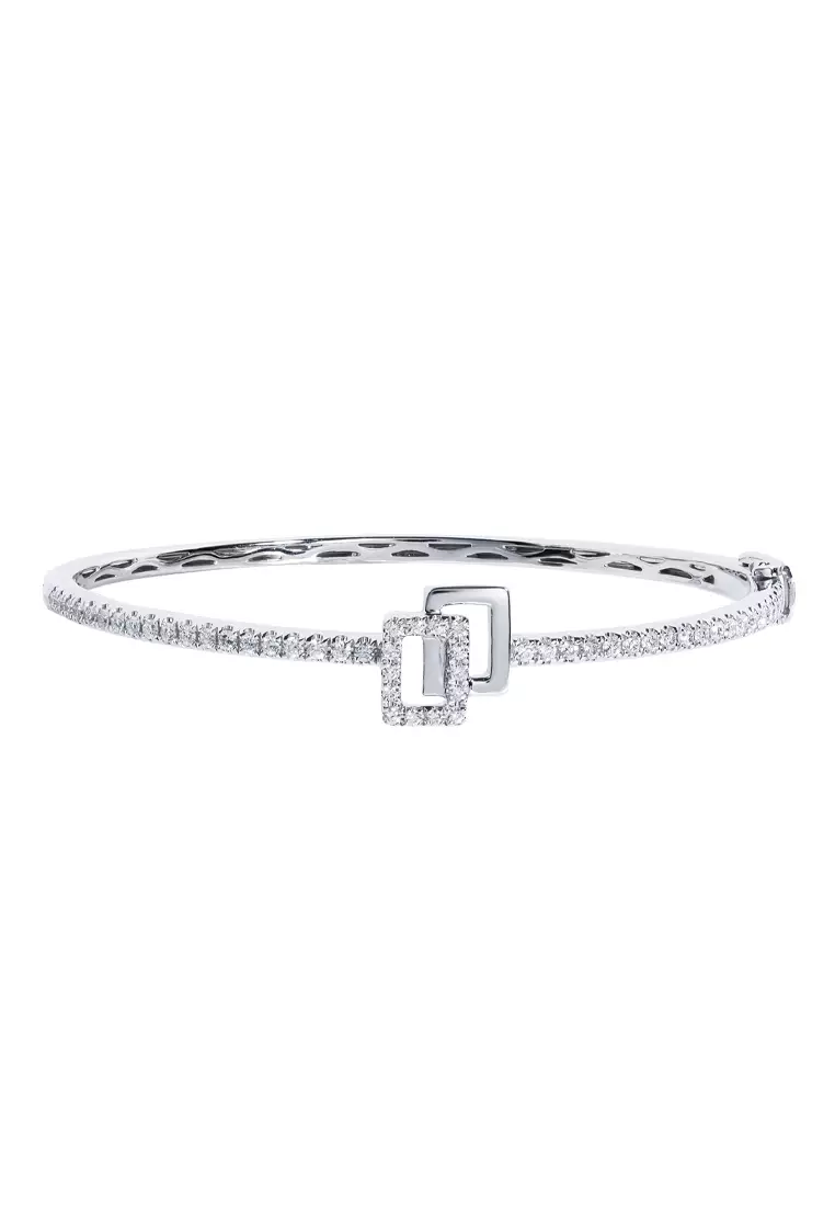 Buy TOMEI TOMEI Brilliance Collection Diamond Bangle, White Gold 585 ...